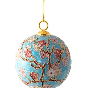Value Arts Handmade Cloisonne Van Gogh Torque Blue Almond Blossom Ball ...