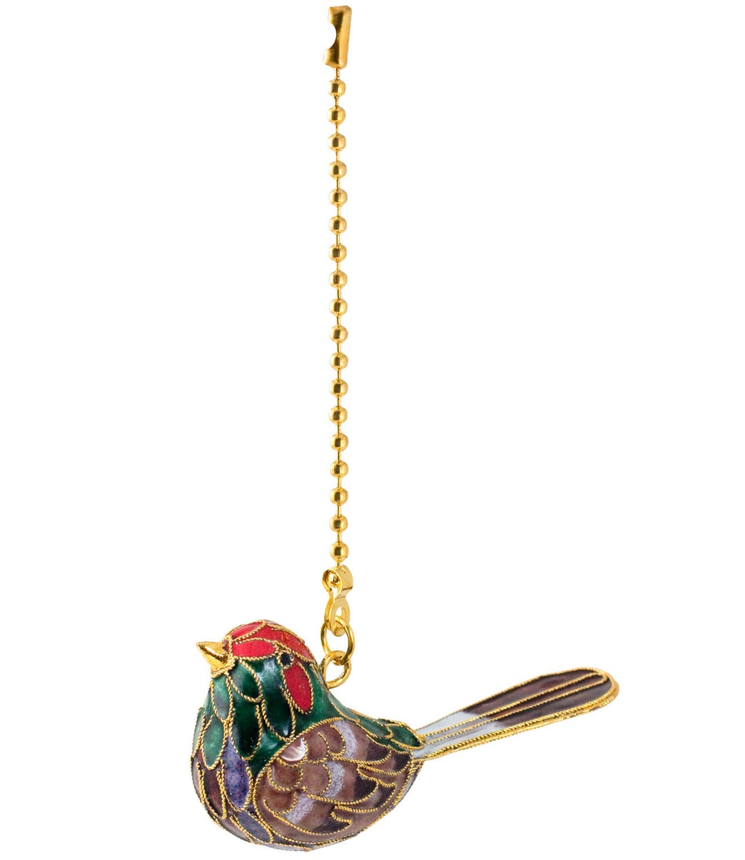 Value Arts Handmade Cloisonne Brown Singing Bird Fan Pull - Etsy