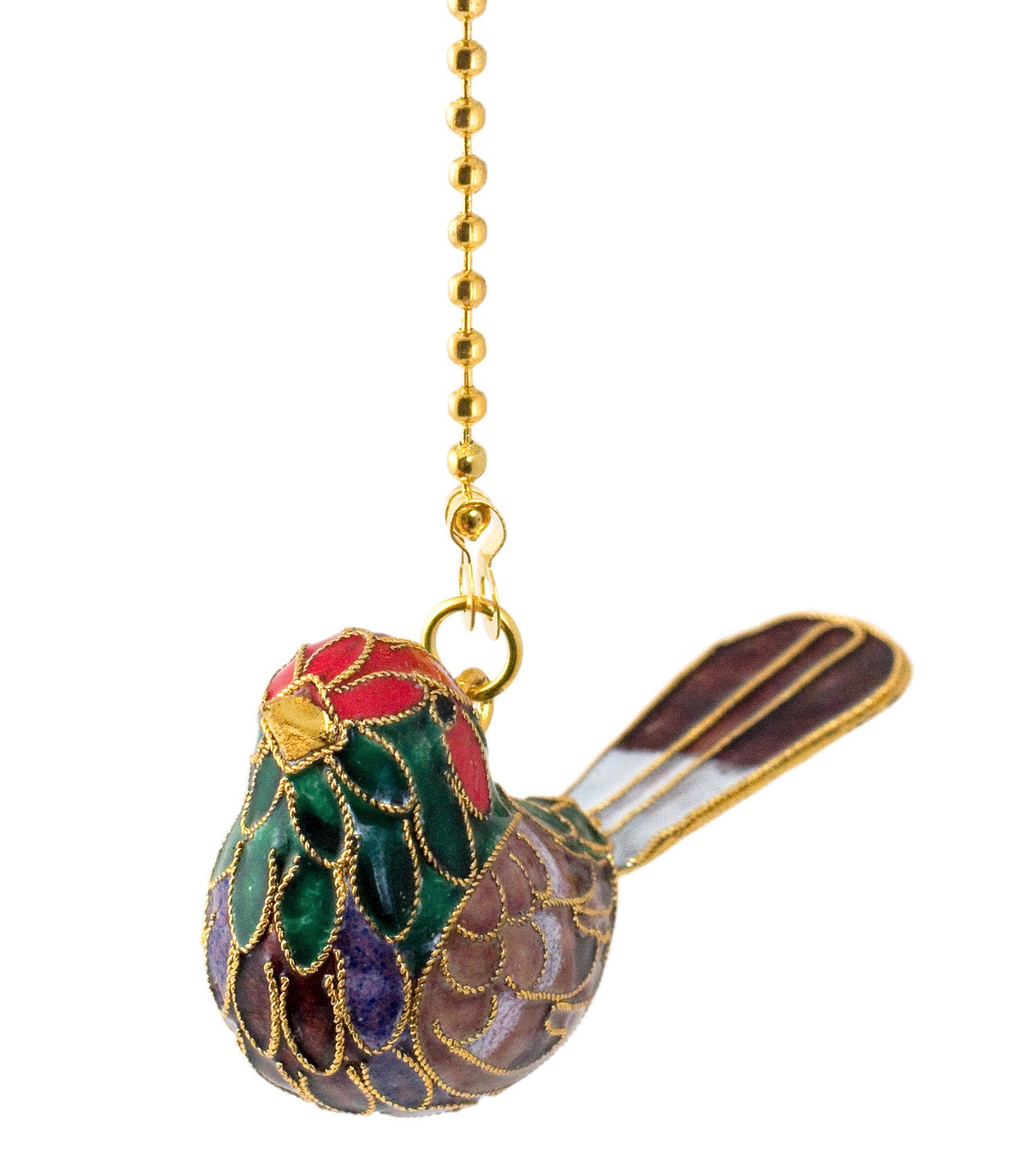 Value Arts Handmade Cloisonne Brown Singing Bird Fan Pull - Etsy