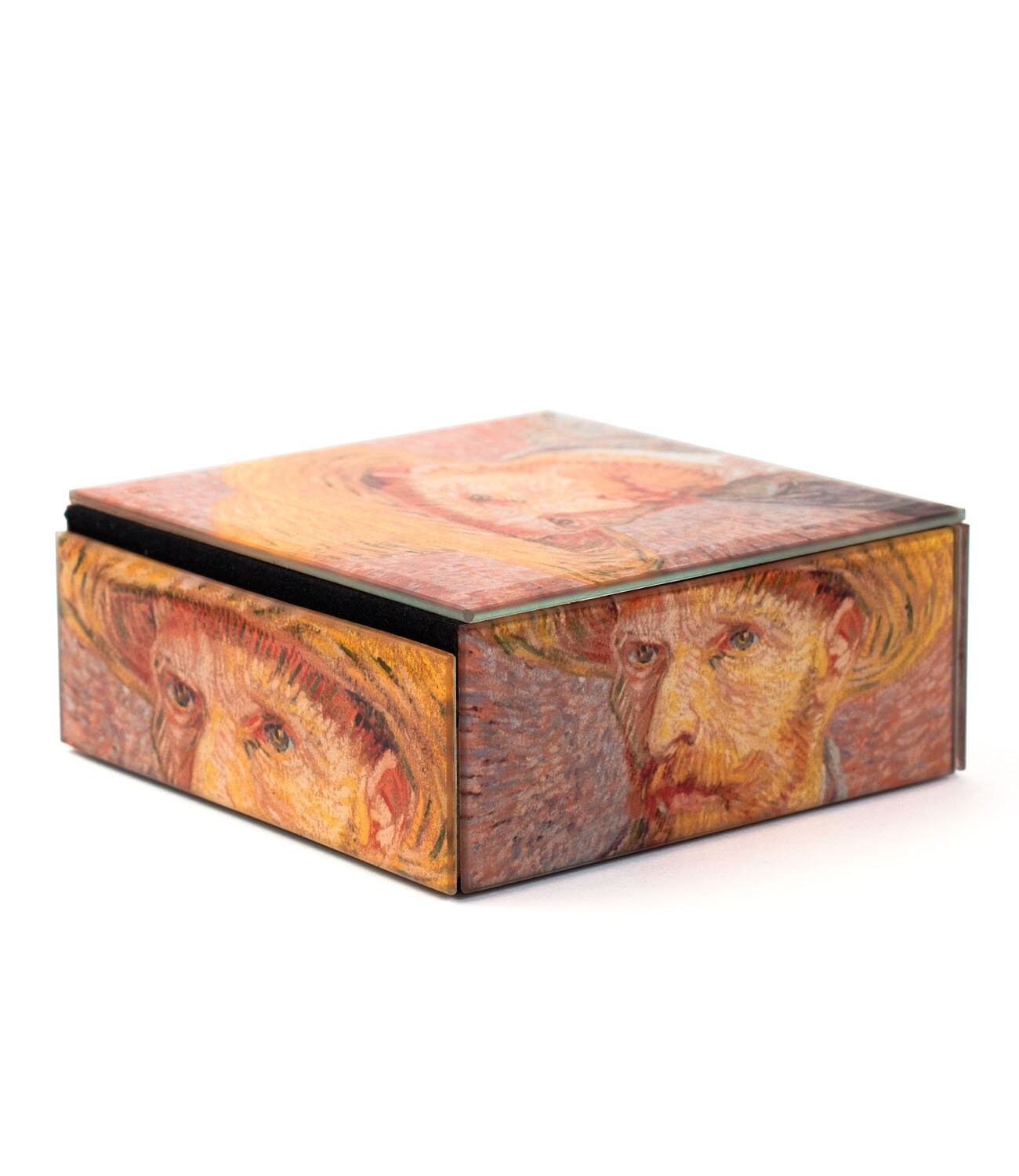 Value Arts Vincent Van Gogh Glass Square Self-portrait With a Straw Hat ...