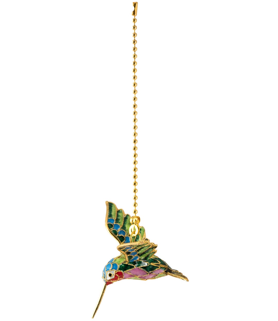 Value Arts Handmade Cloisonne Green Hummingbird Fan Pull - Etsy