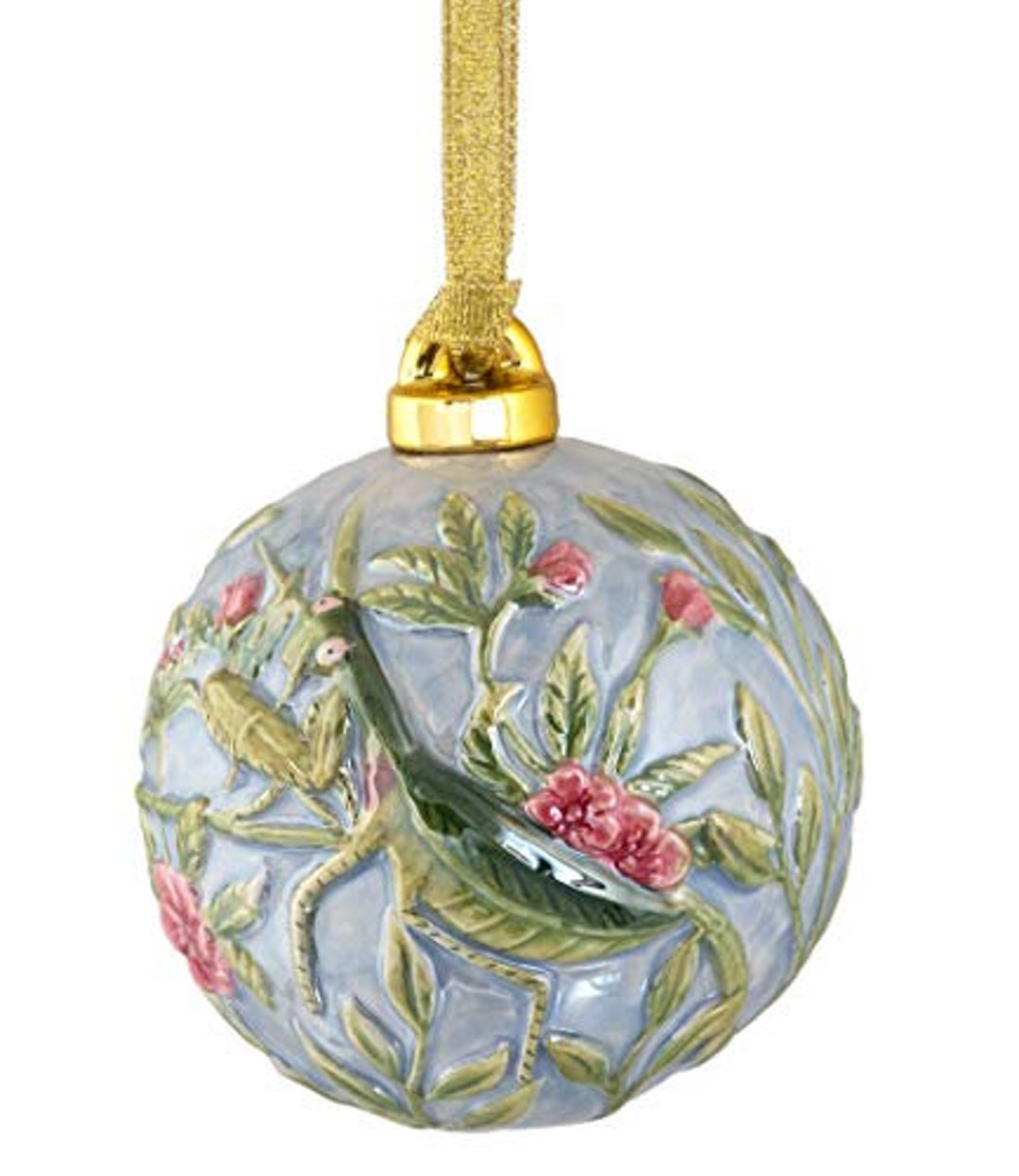 Value Arts Hand Painted Porcelain Praying Mantis Ball Hanging Ornament ...