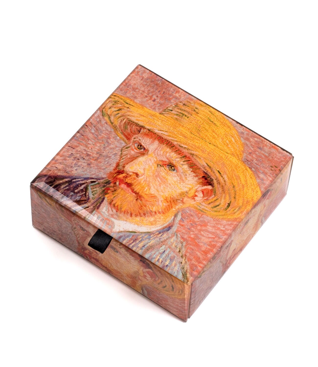 Value Arts Vincent Van Gogh Glass Square Self-portrait With a Straw Hat ...