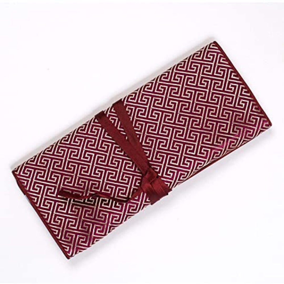 Value Arts Silk Damask Greek Key Red Jewelry Roll - Etsy