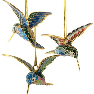 Value Arts Handmade Cloisonne 3 Pieces Value Pack Green Hummingbird ...