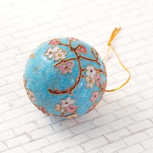 Value Arts Handmade Cloisonne Van Gogh Torque Blue Almond Blossom Ball ...