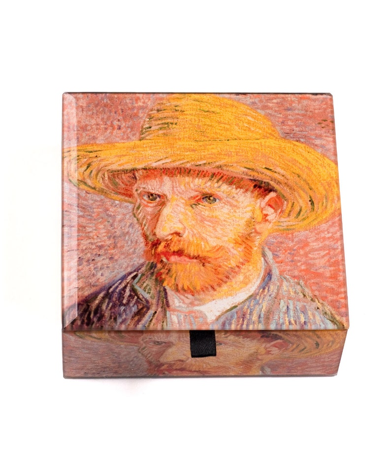 Value Arts Vincent Van Gogh Glass Square Self-portrait With a Straw Hat ...