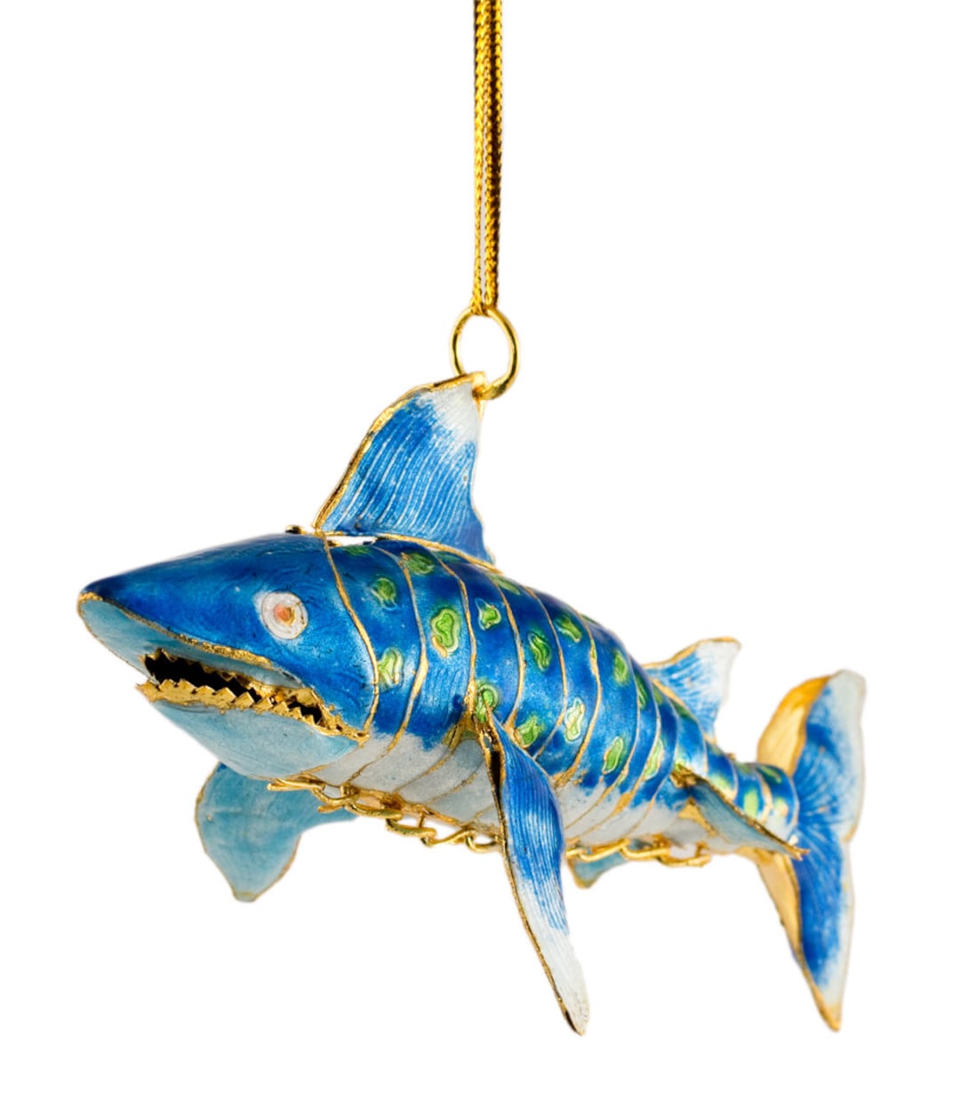 Value Arts Handmade Articulated Dark Blue Shark Ornament - Etsy
