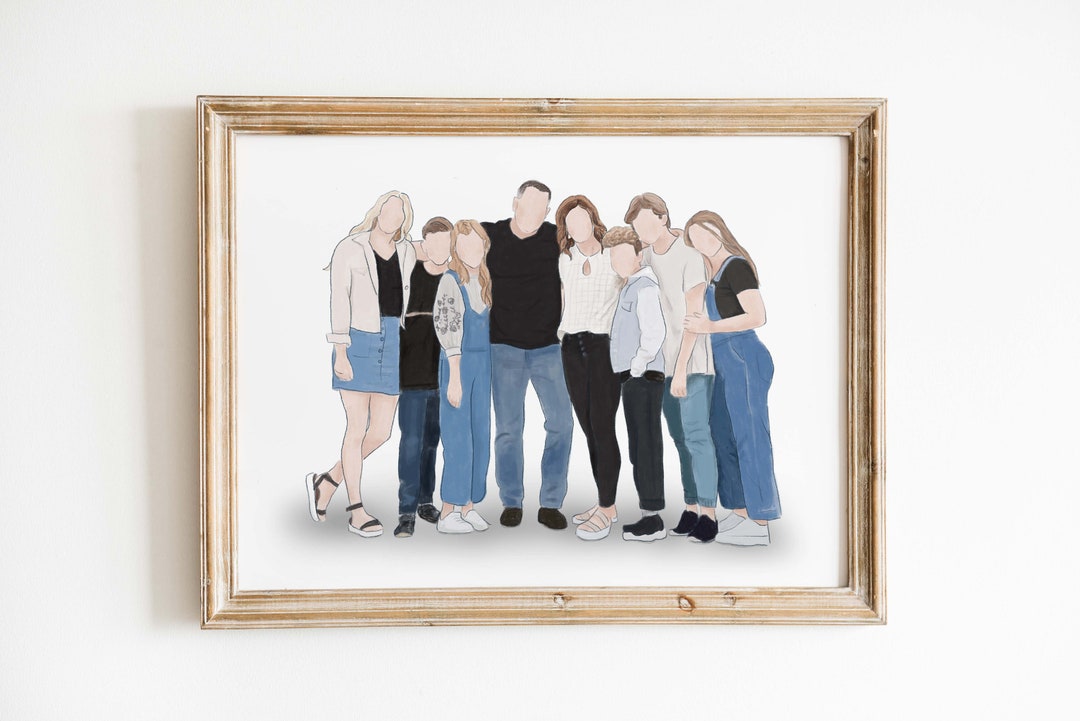 Custom Digital Family Portrait Painting Textured, Faceless - Etsy