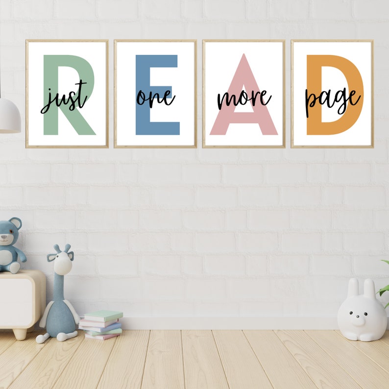 READ Just One More Page Wall Art Set of Four Digital Download for ...