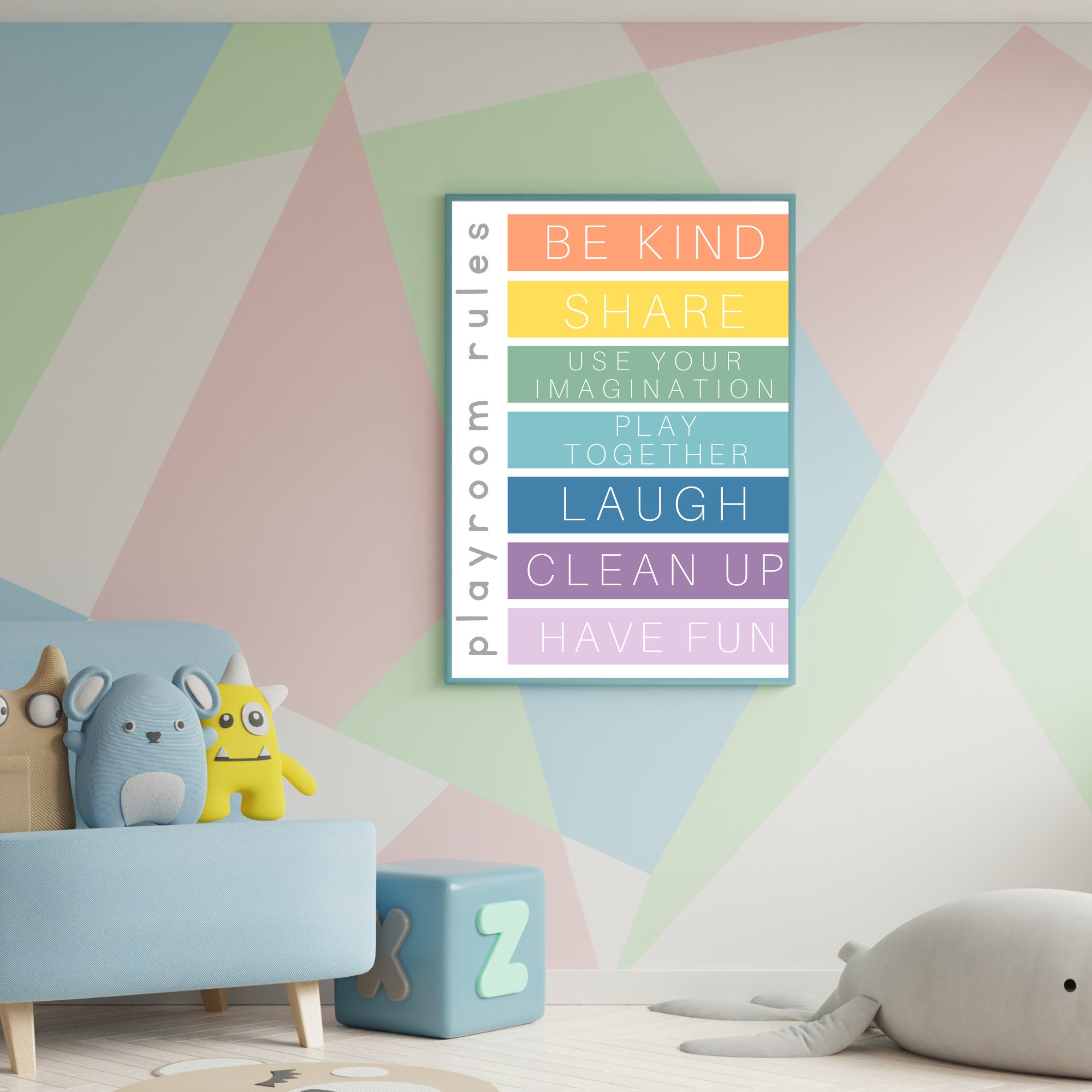 Colorful Playroom Rules Kids Wall Art Digital Download (PRINT AVAILABLE ...