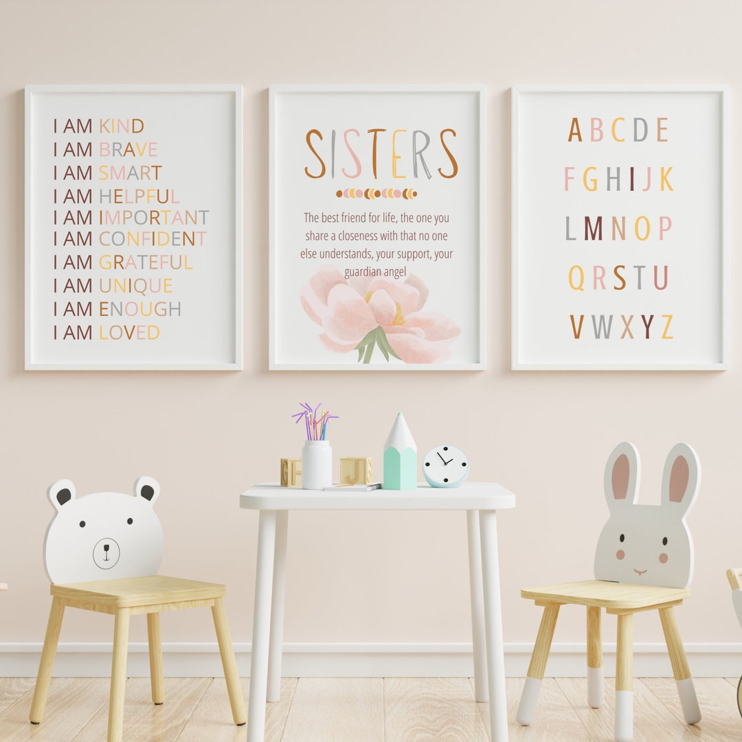 Sisters Wall Art With Words of Affirmations and Abc's Digital Download ...