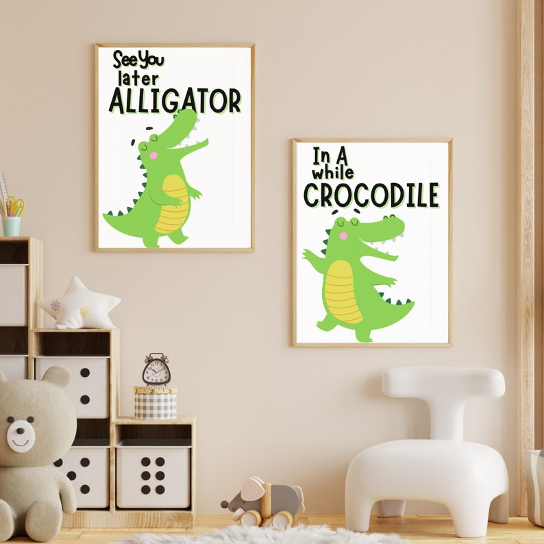 See You Later Alligator, in A While Crocodile Kids Wall Art Digital ...