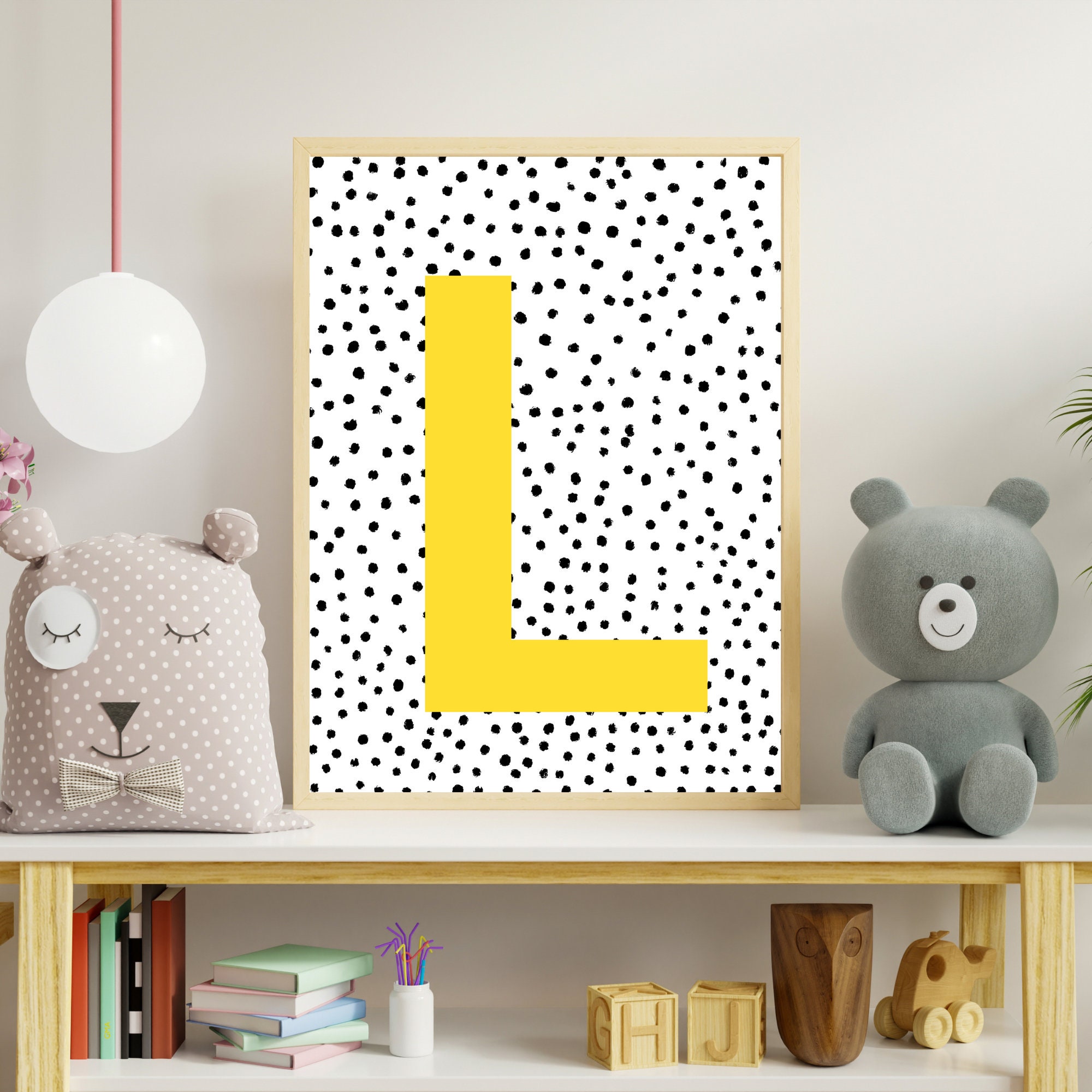 Bright PLAY Letters Wall Art Colorful Set of Four Digital Download for ...