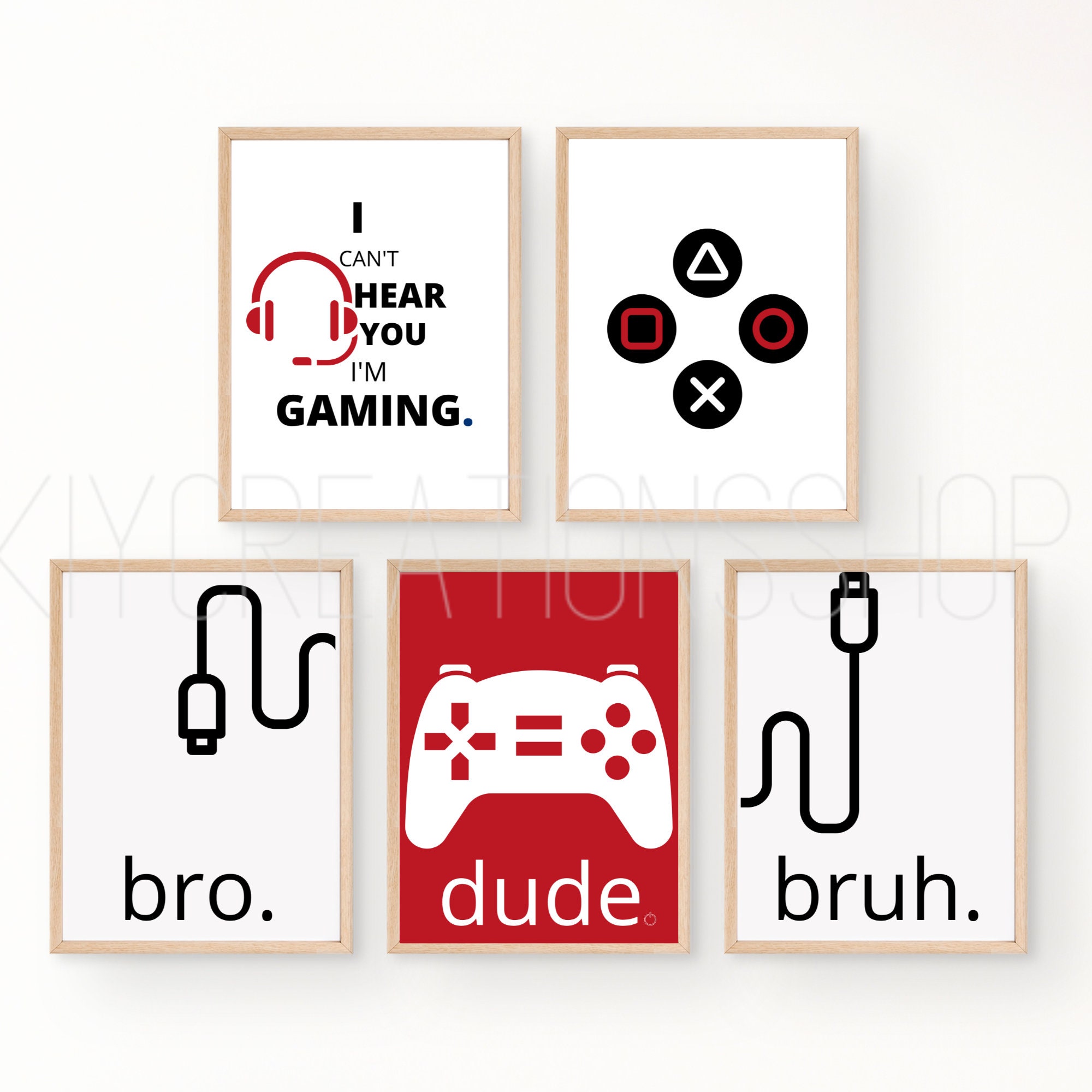 Gamer Room Red Bro Dude Bruh Wall Art Digital Download - Etsy