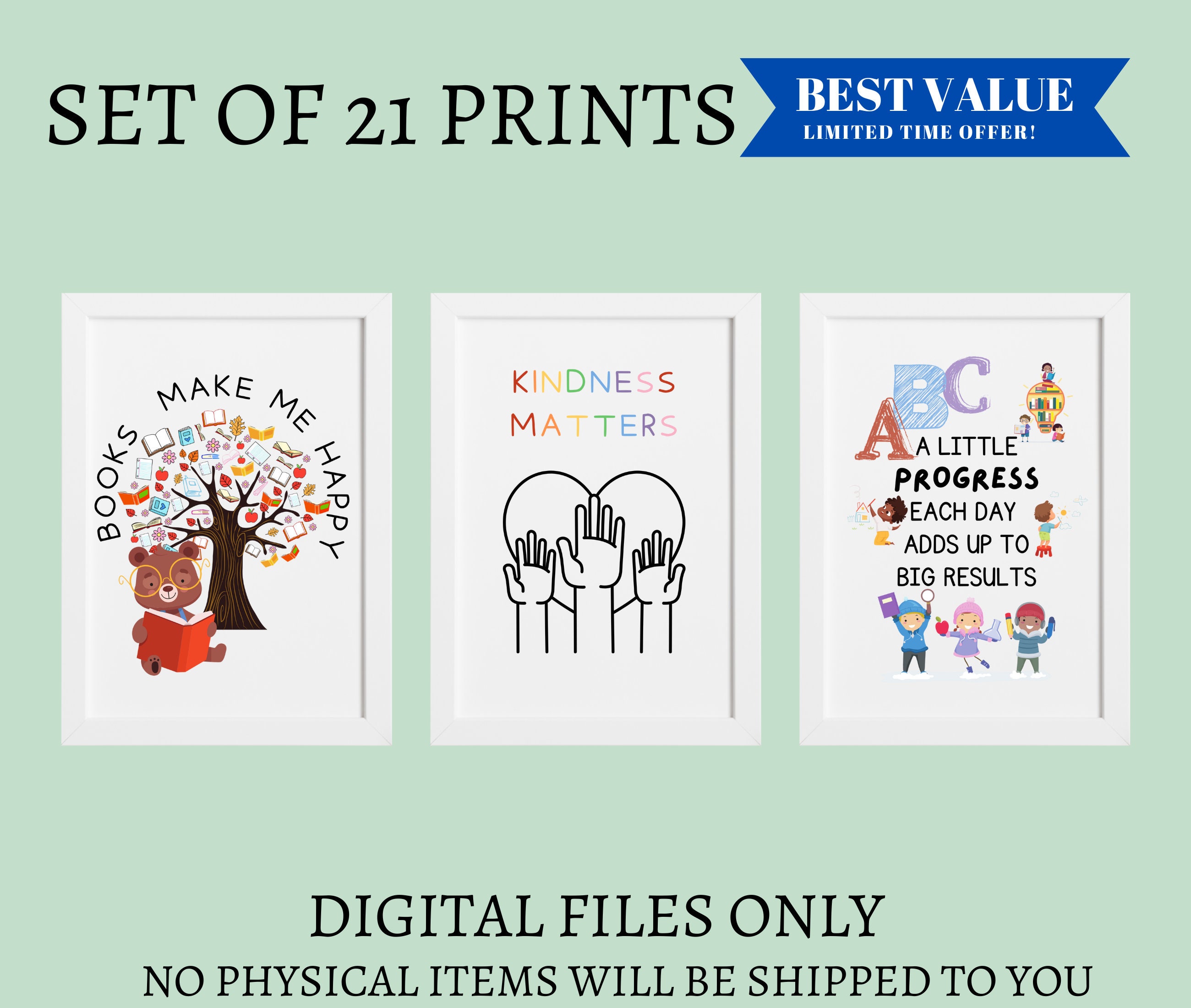 Set of 21 Kids Educational Posters Learning and Decor Digital Download ...