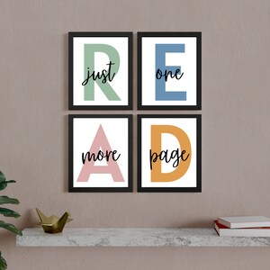 READ Just One More Page Wall Art Set of Four Digital Download for ...