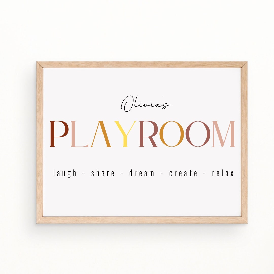 Playroom Sign in Bohemian Colors Digital Download (PRINT AVAILABLE) - Etsy
