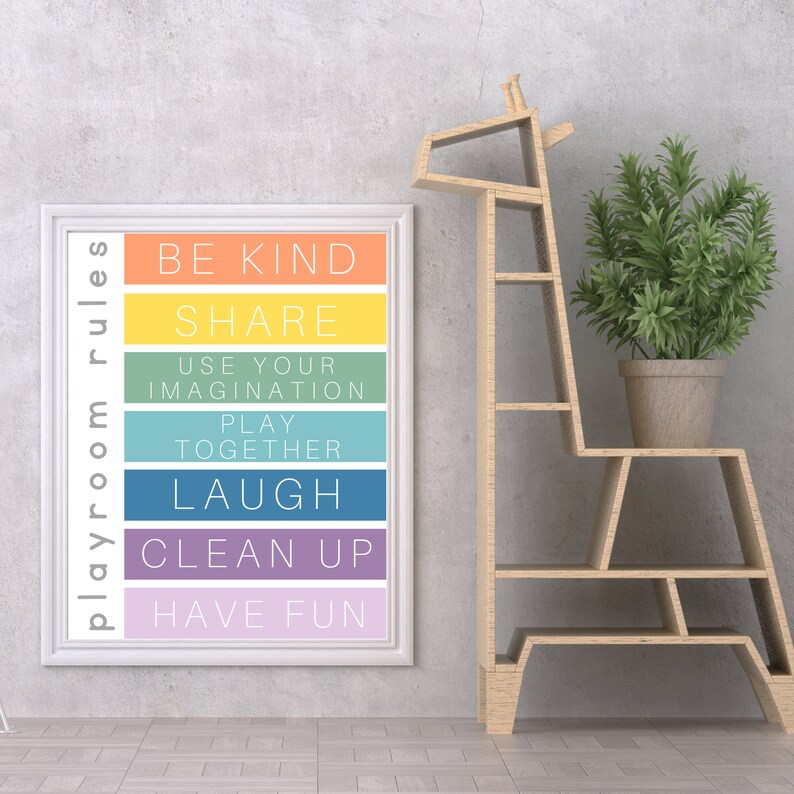 Colorful Playroom Rules Kids Wall Art Digital Download (PRINT AVAILABLE ...
