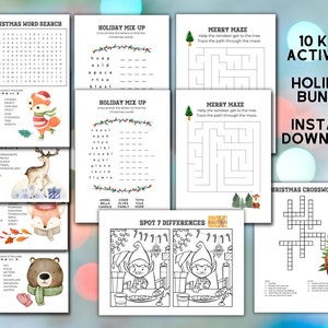 BUNDLE 10 Printable Games for Kids / Winter Word Search / Christmas ...