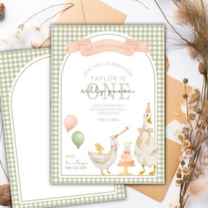 One Silly Goose Birthday Invitation, Goose Invitation, Silly Goose ...