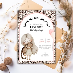 EDITABLE Leopard Birthday Invitation, Wild One Cheetah Birthday Party ...