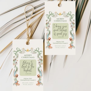 Nativity Christmas Gift Tags, Scripture Gift Tag, Bible Verse Tag Holy ...