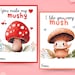 Printable Mushroom Valentine Cards, Kids Valentines, Mushroom Cards for ...