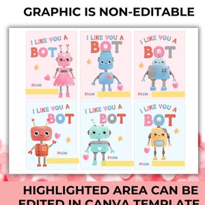 EDITABLE Robot Valentine Card, Instant Download Printable Valentine ...