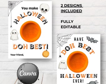Editable Halloween Play Doh Card Template, Printable Doh Best Halloween ...