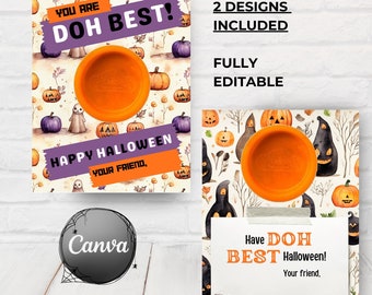 Halloween Ghost Play Doh Card Template, Printable Wishing You Doh Best ...