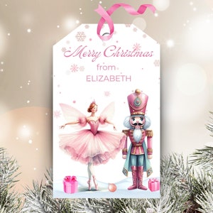 EDITABLE Nutcracker Favor Tags, Pink Nutcracker Gift Tags, Sugar Plum ...