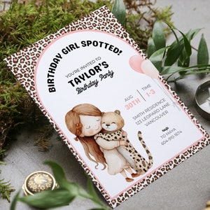 EDITABLE Leopard Birthday Invitation, Wild One Cheetah Birthday Party ...