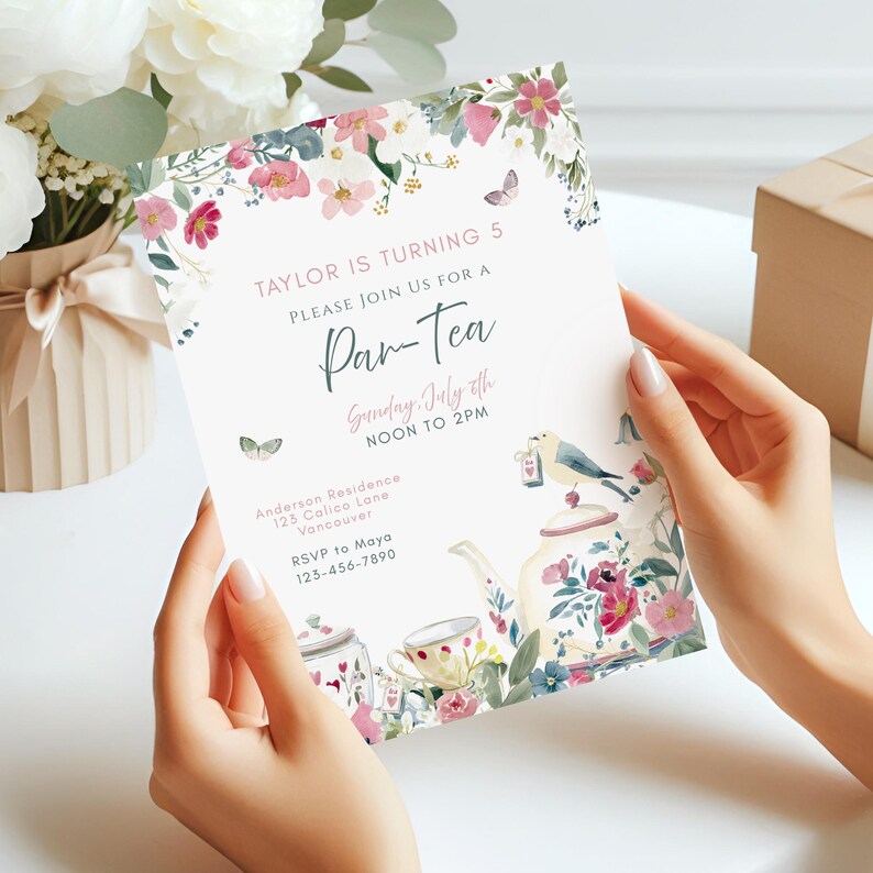 Tea Party Birthday Invitation, Par-tea Birthday Girl Invitation ...