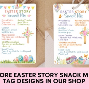 Religious Easter Story Snack Mix Printable Gift Tags, Easter Basket ...