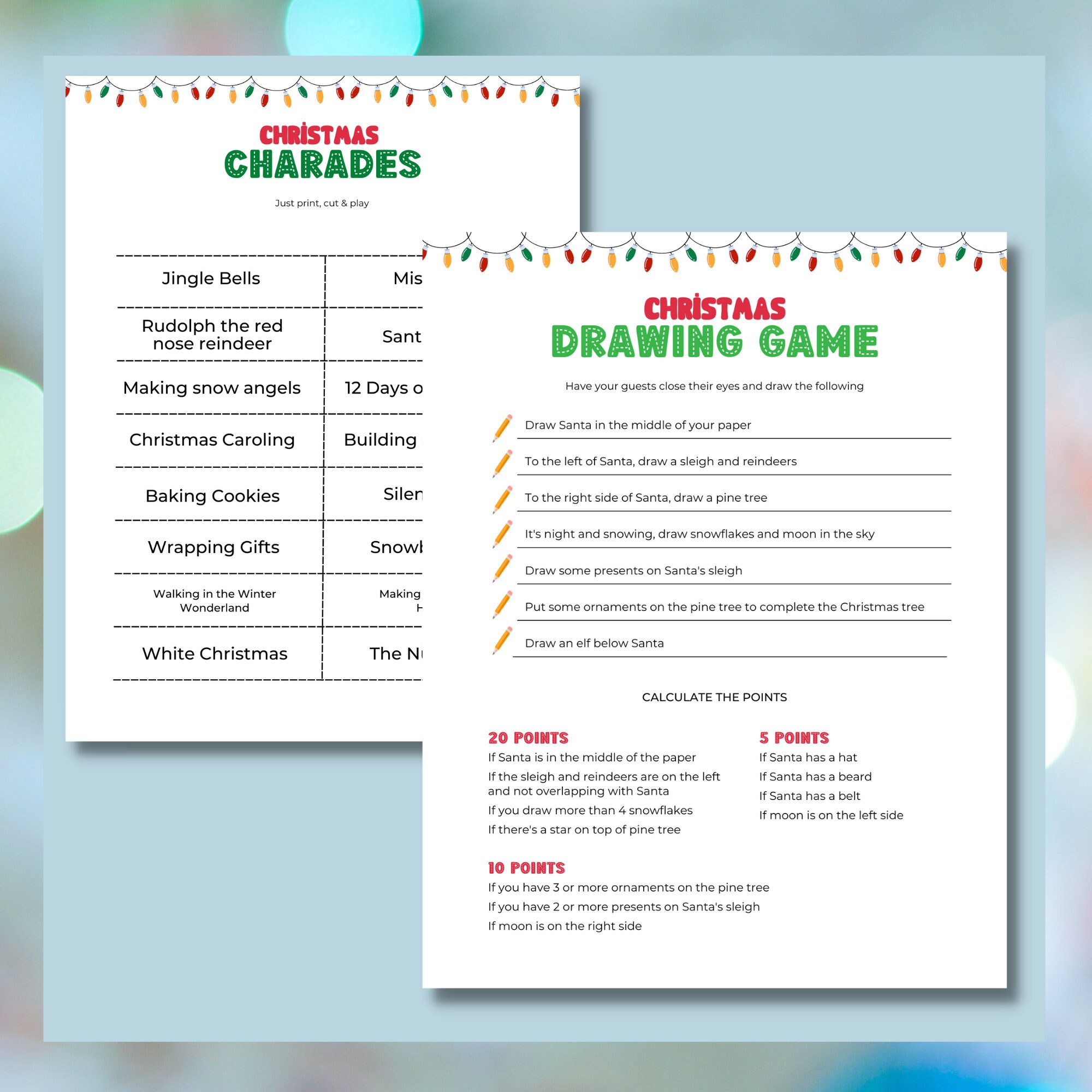 Christmas Game Bundle Printable Family Games Virtual Party - Etsy