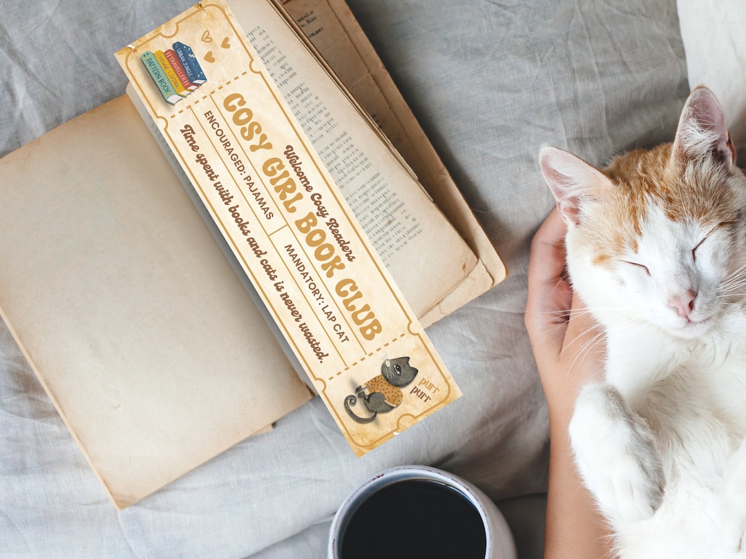 Cosy Girl Book Club Bookmark, Book Lover Bookmark, Book Club Bookmark ...