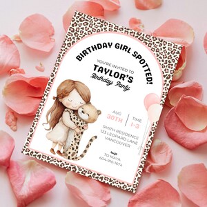 EDITABLE Leopard Birthday Invitation, Wild One Cheetah Birthday Party ...