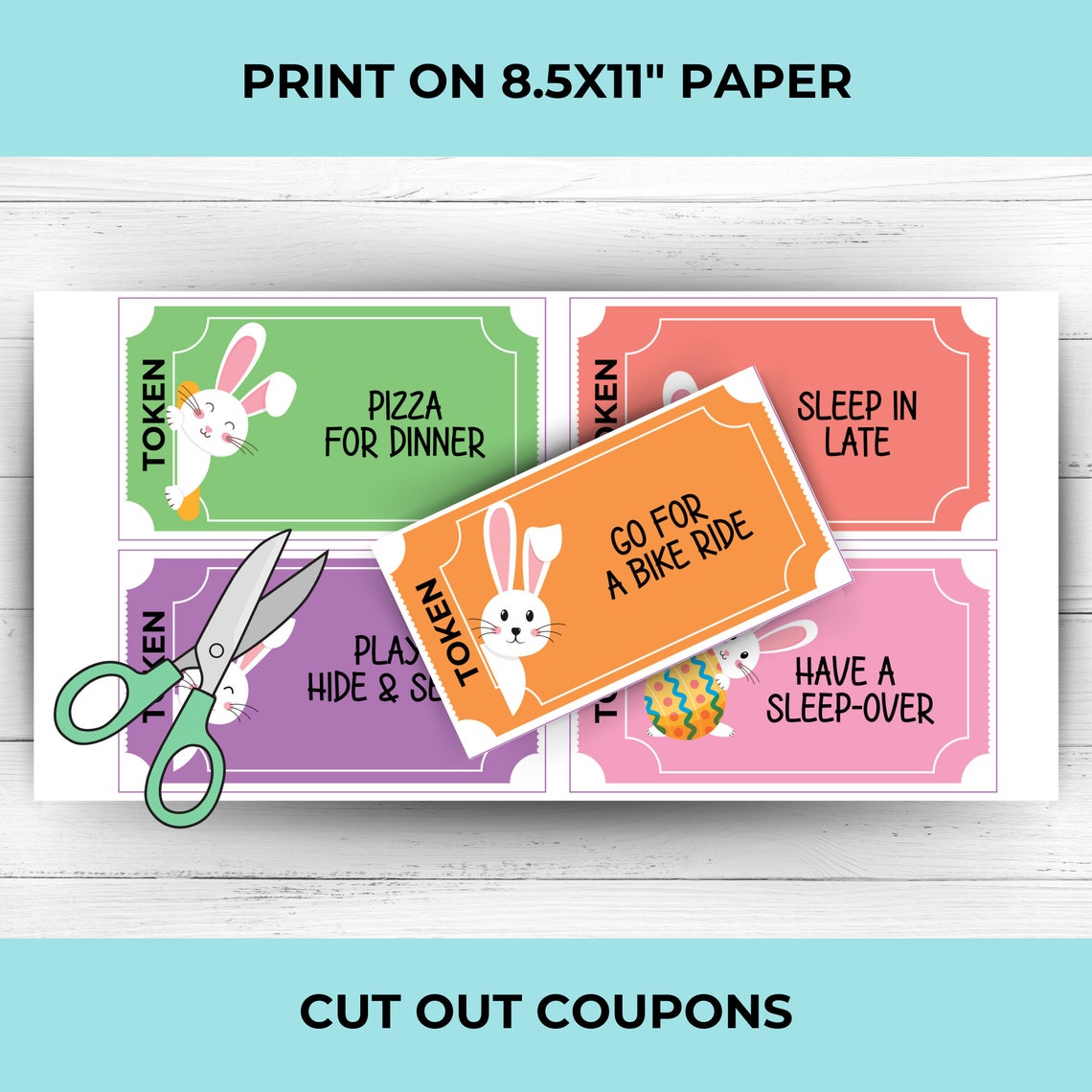 Printable Easter Egg Tokens, Easter Egg Filler Coupons, Easter Coupons ...