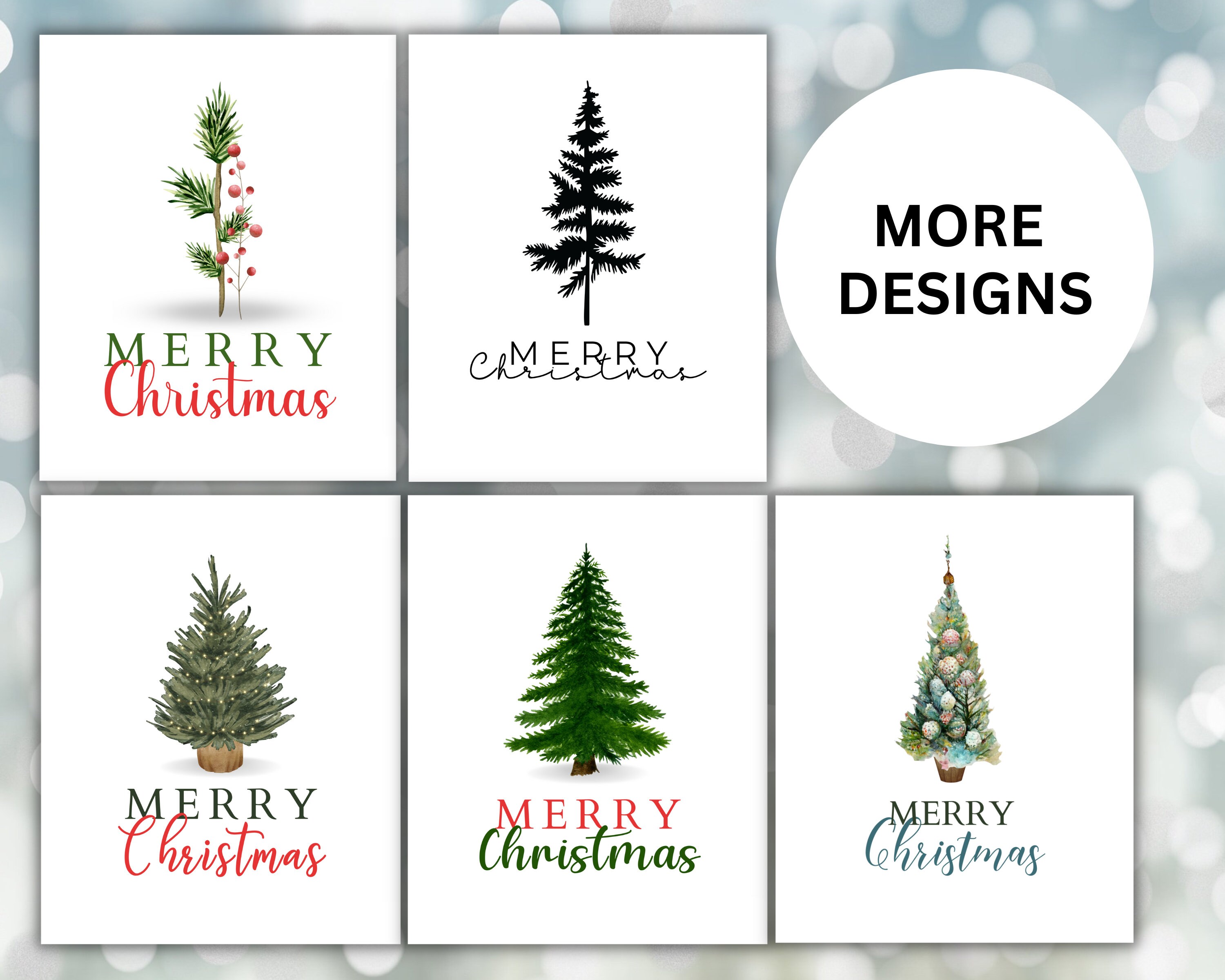 Modern Merry Christmas Print, Christmas Wall Art, Black & White ...