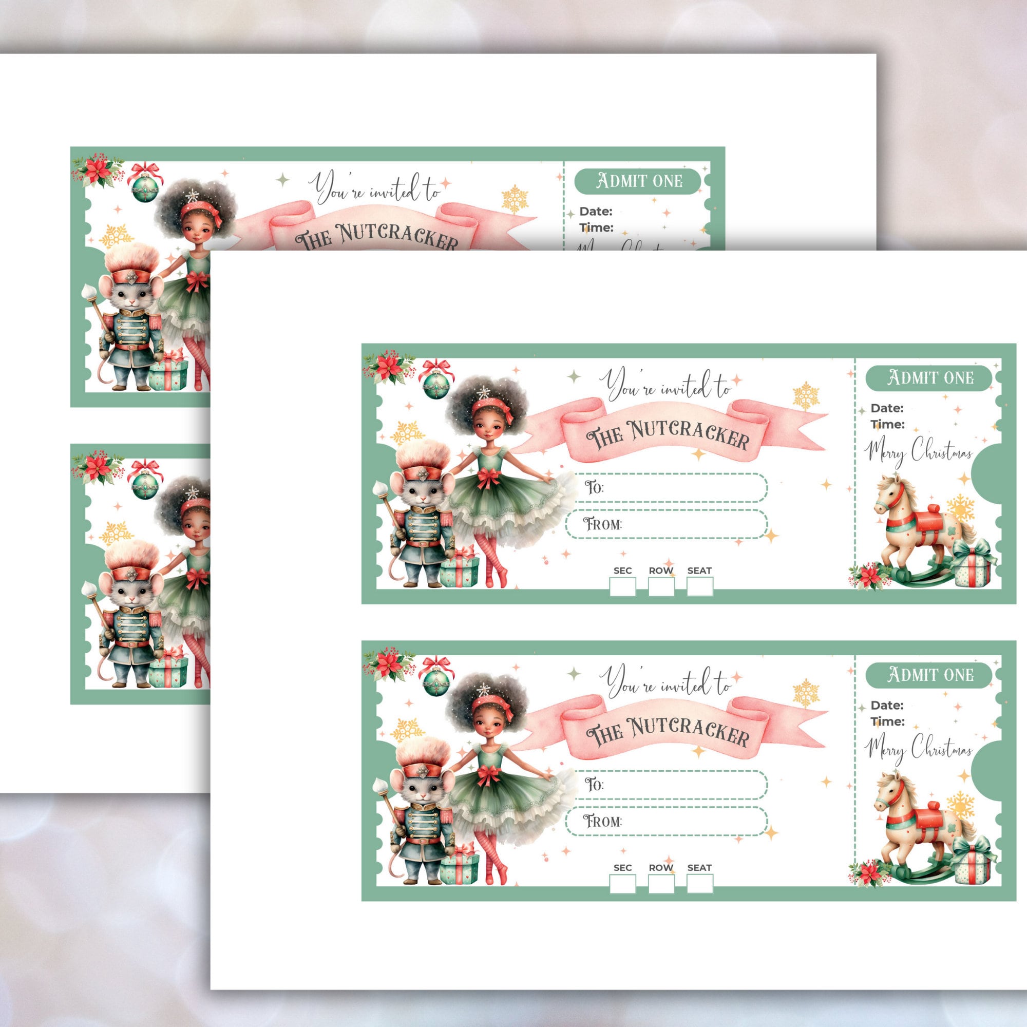 Editable Nutcracker Ticket , Personalized Nutcracker Ballet Surprise ...