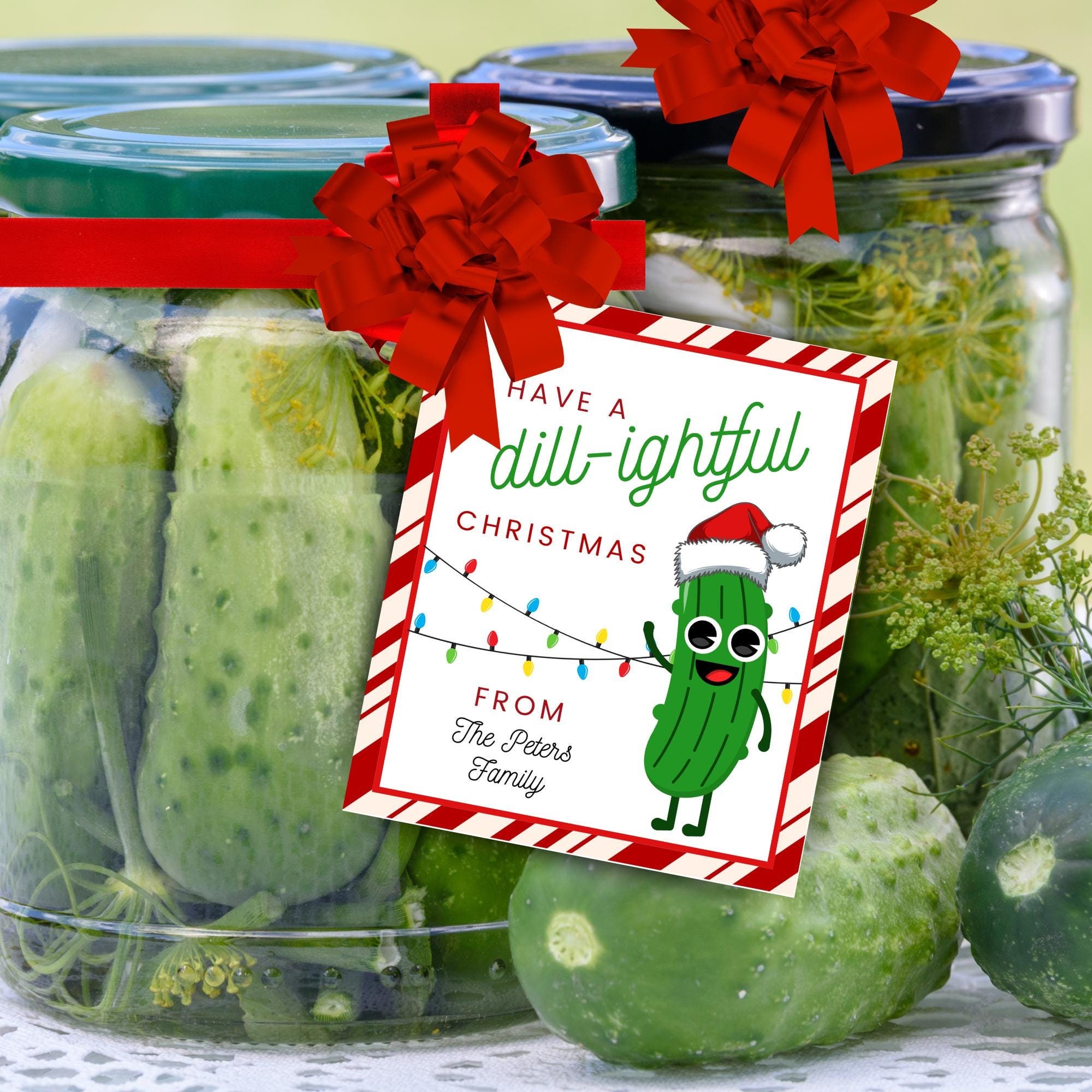 Have A Dill-ightful Holiday Printable Tag, Christmas Pickle Tags ...