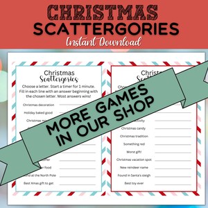 Printable Christmas Charades Game / Holiday Charades / Christmas Party ...