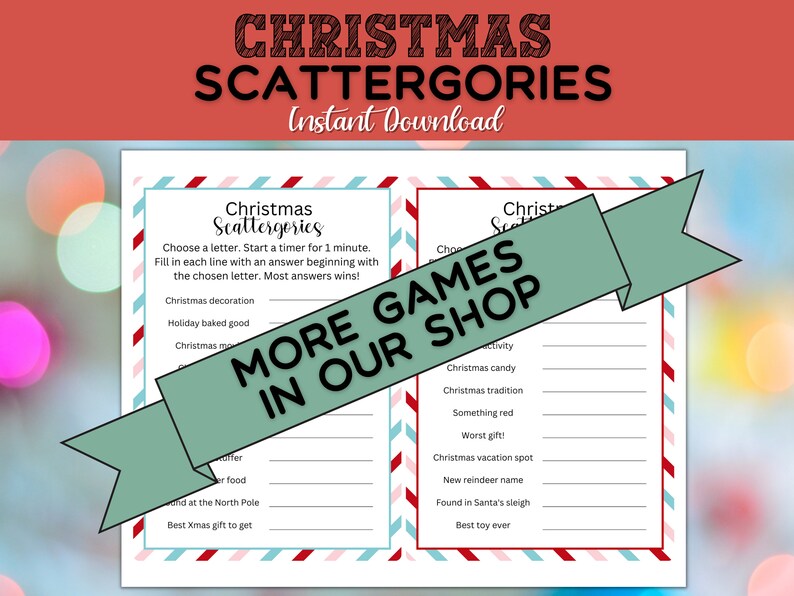 Printable Christmas Charades Game / Holiday Charades / Christmas Party ...