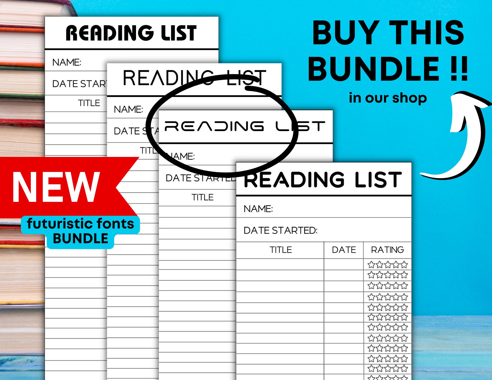 PRINTABLE Reading List Book Marker, Reading List Page Finder, Printable ...