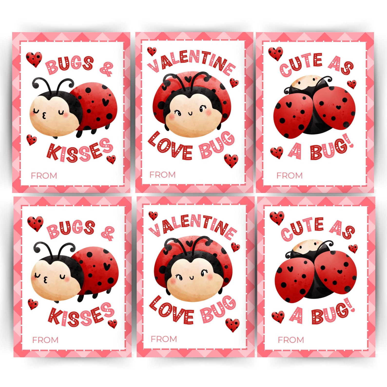 EDITABLE Ladybug Valentine Card, Love Bug Printable Valentines ...