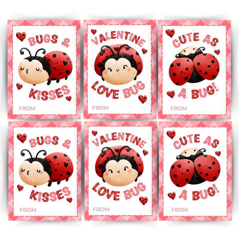EDITABLE Ladybug Valentine Card, Love Bug Printable Valentines ...