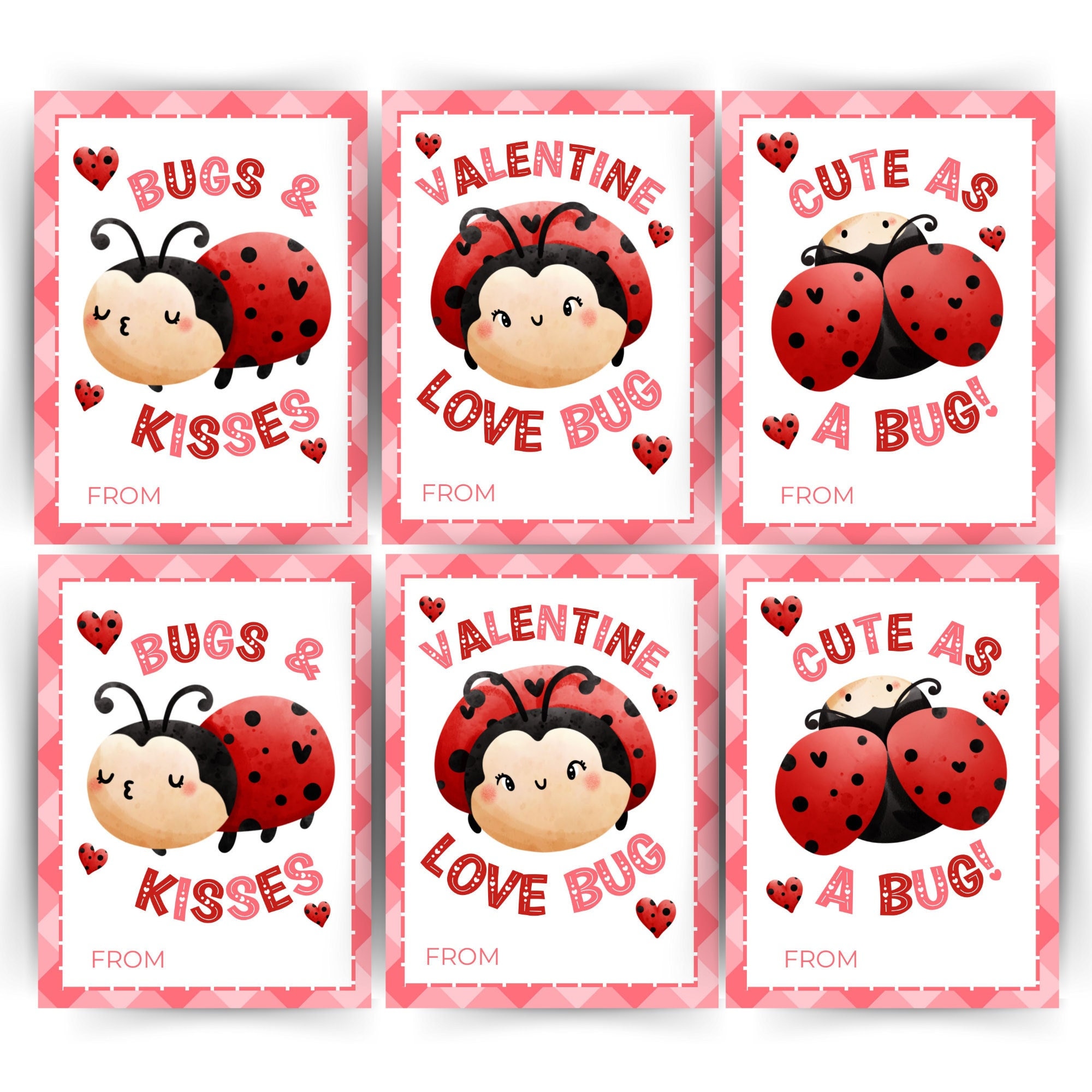 EDITABLE Ladybug Valentine Card, Love Bug Printable Valentines ...