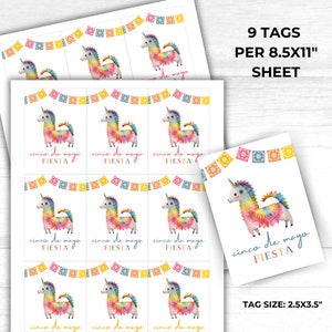 EDITABLE Cinco De Mayo Fiesta Party Thank You Tag Template, Watercolor ...