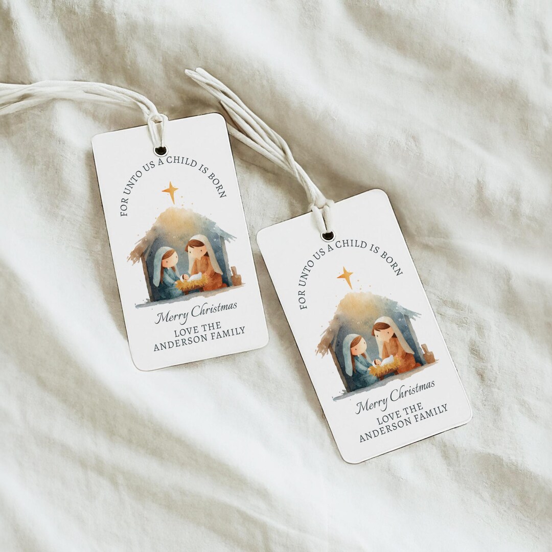 Printable Christian Nativity Gift Tags, Nativity Christmas Tags ...